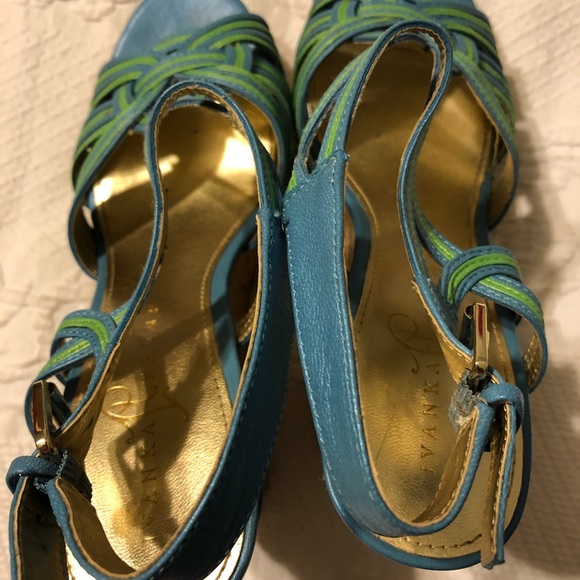 Ivanka Trump | Shoes | Like New Ivanka Trump Blue Green Wedges | Poshmark